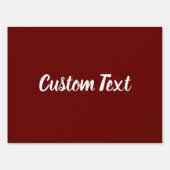 Simple Dark Red and White Script Text Template Sign | Zazzle