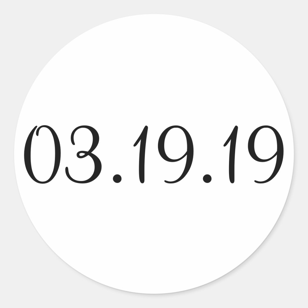 Simple Date - Circle Sticker | Zazzle