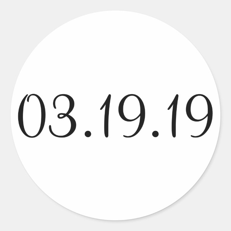 Simple Date - Circle Sticker | Zazzle