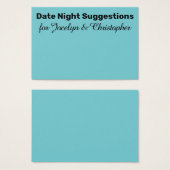 Simple Date Night Suggestions Turquoise Card | Zazzle