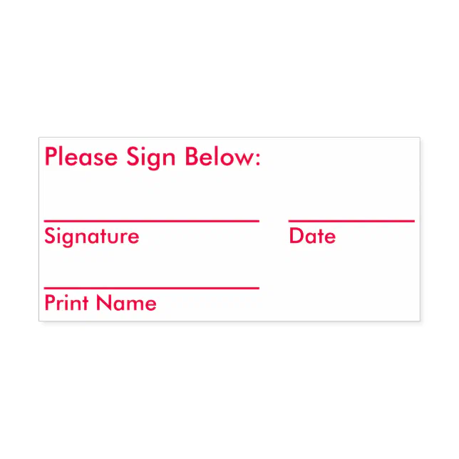 Simple Dated Signature Request Rubber Stamp | Zazzle
