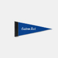 Simple Deep Blue and White Script Text Template Pennant Flag | Zazzle