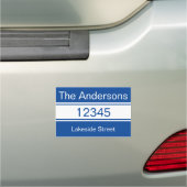 Simple Deep Blue White Name Address Mailbox Decal | Zazzle
