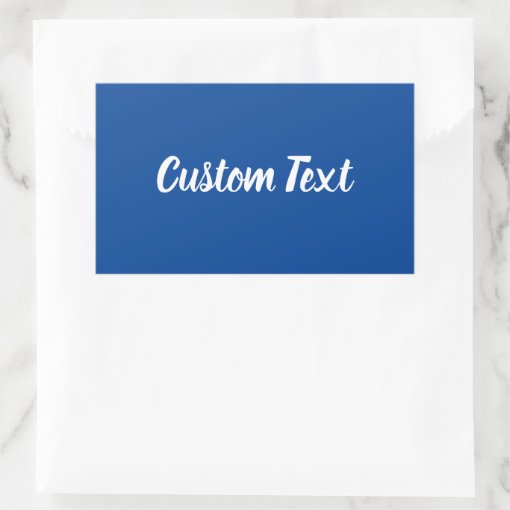 Simple Deep Blue with White Script Text Template Rectangular Sticker ...