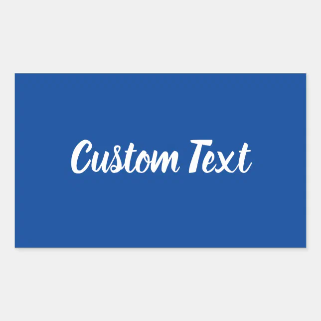Simple Deep Blue with White Script Text Template Rectangular Sticker ...