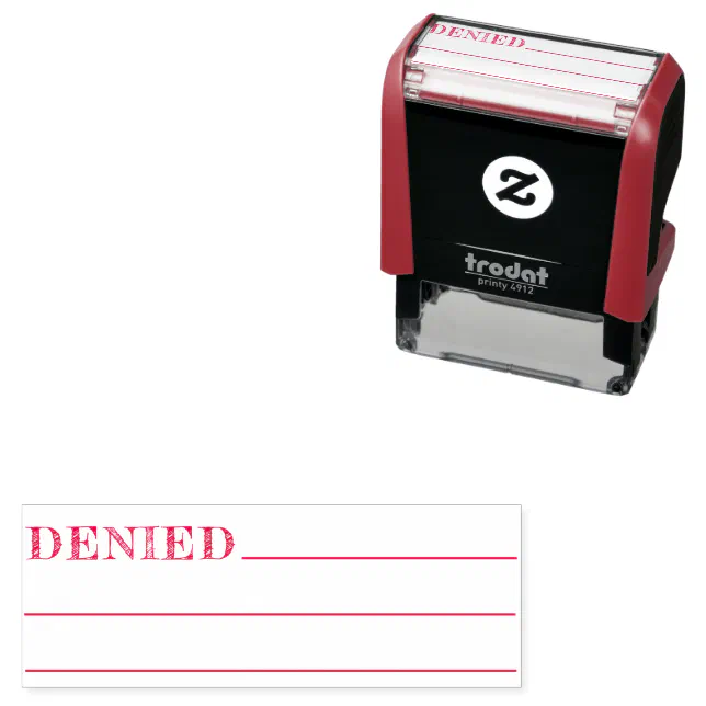 Simple Denied 3 Line Office Self-inking Stamp | Zazzle