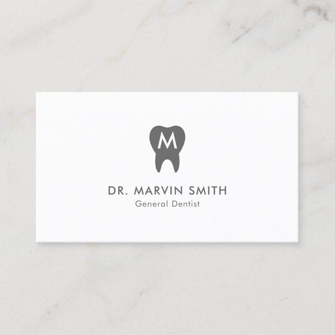 Simple Dentist Monogram Tooth Dental Appointment | Zazzle