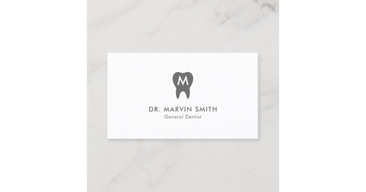 Simple Dentist Monogram Tooth Dental Appointment | Zazzle