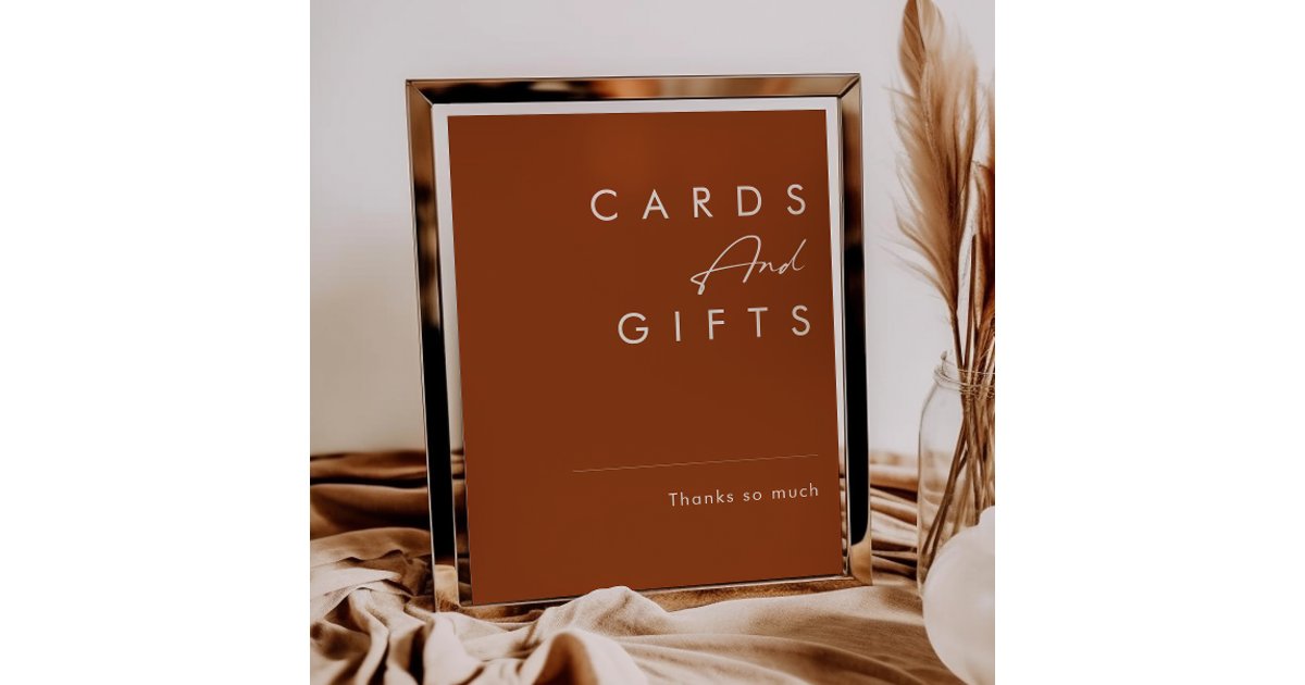 Simple Desert | Terracotta Cards and Gifts Sign | Zazzle