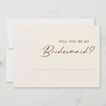 Simple Desert White Bridesmaid Proposal card | Zazzle
