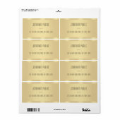 Simple Design Elegant Template Faux Gold Shipping Label | Zazzle
