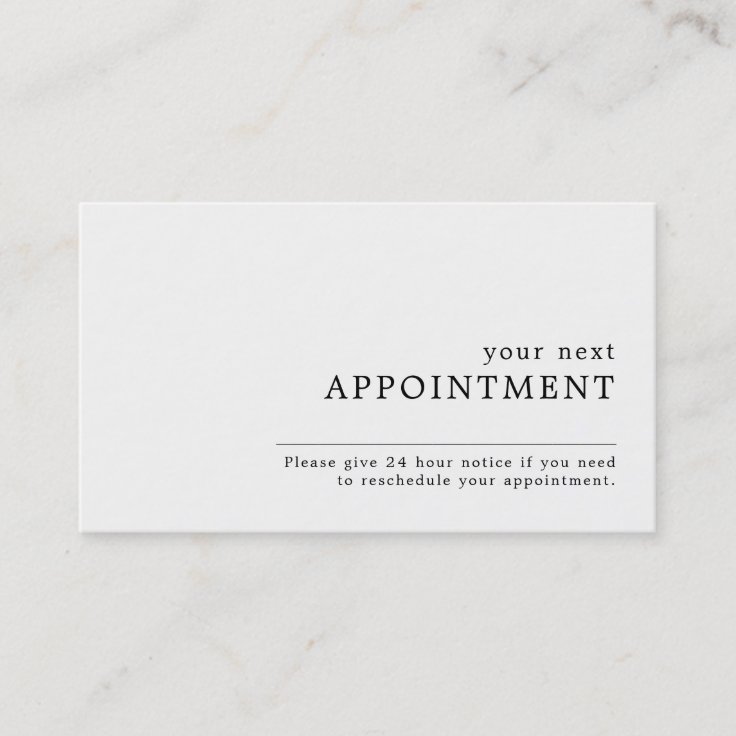 Simple Design Logo Appointment Card | Zazzle