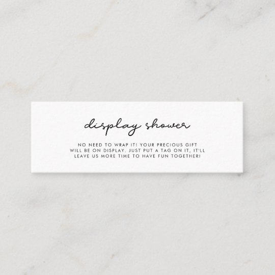 Simple Display shower card insert | Zazzle.com
