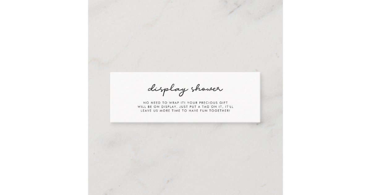 Simple Display shower card insert | Zazzle