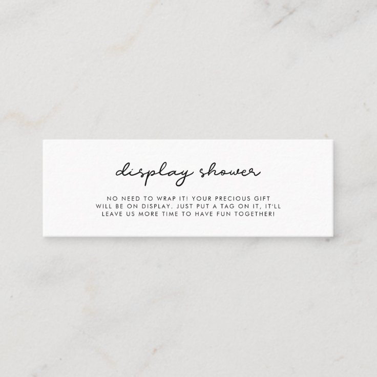 Simple Display shower card insert | Zazzle