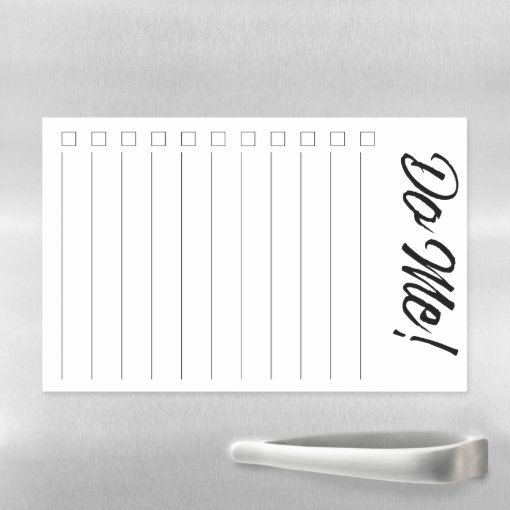 Simple Do Me Checklist Modern Black Hand Lettered Magnetic Dry Erase ...