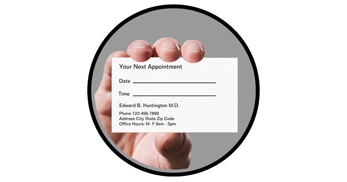 Simple Doctor Office Appointment Cards | Zazzle