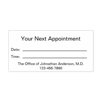 Simple Doctor's Office Your Next Appointment Self-inking Stamp | Zazzle