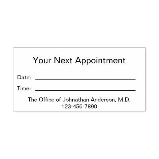 Simple Doctor's Office Your Next Appointment Self-inking Stamp | Zazzle
