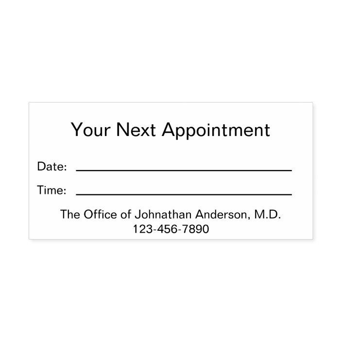 Simple Doctor's Office Your Next Appointment Self-inking Stamp | Zazzle.com