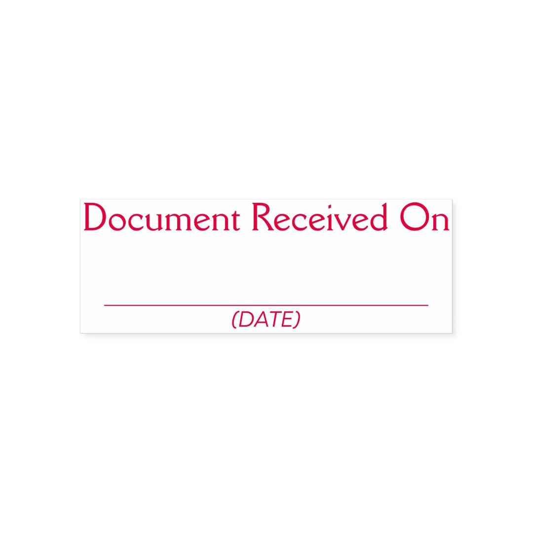 Simple "Document Received On" Rubber Stamp | Zazzle