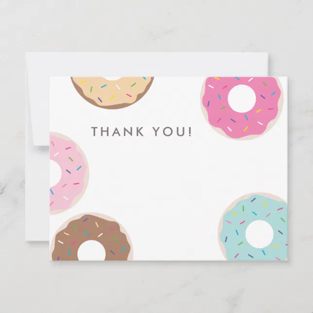 Simple Donut Thank You Card | Zazzle