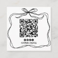 Simple Doodle Bow Your Logo Social Media QR Code Square Business Card ...