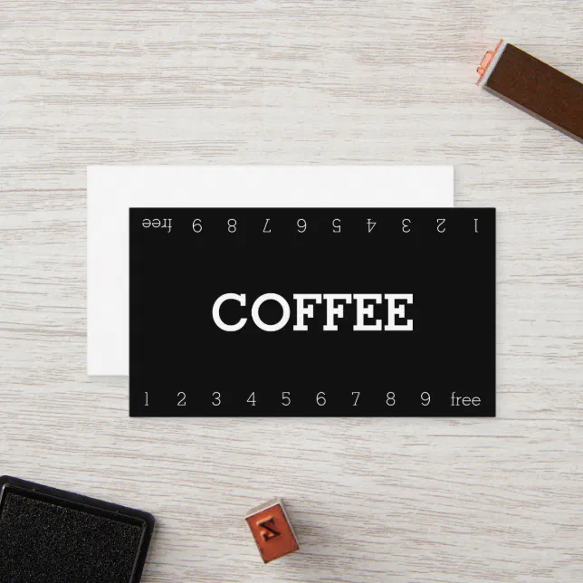Simple Double Number Loyalty Coffee Punch-Card | Zazzle