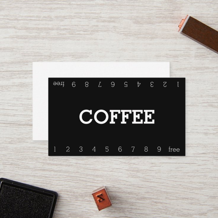 Simple Double Number Loyalty Coffee Punch-Card | Zazzle