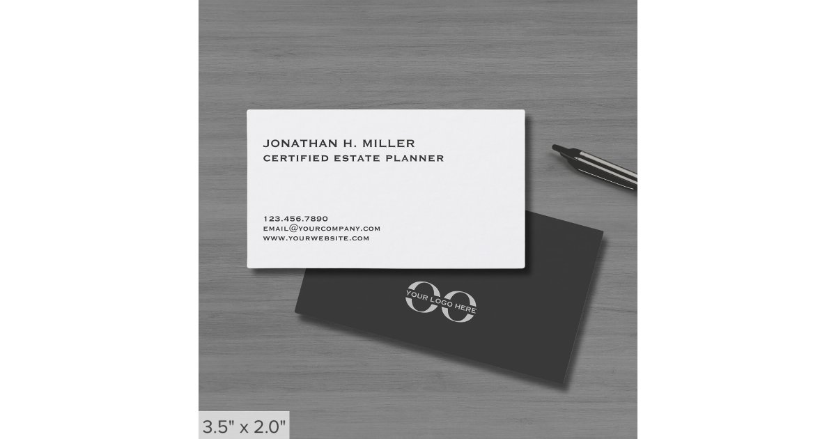 Simple Double Sided Custom Logo Business Card | Zazzle