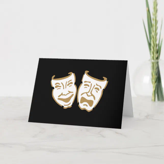 Simple Drama Masks Card | Zazzle