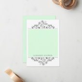Simple Drawn Floral Green Note Card | Zazzle