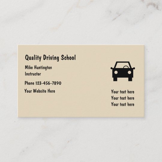 SImple Driving School Instructor Business Card | Zazzle.com
