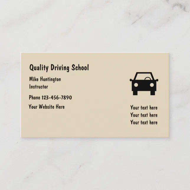 SImple Driving School Instructor Business Card | Zazzle