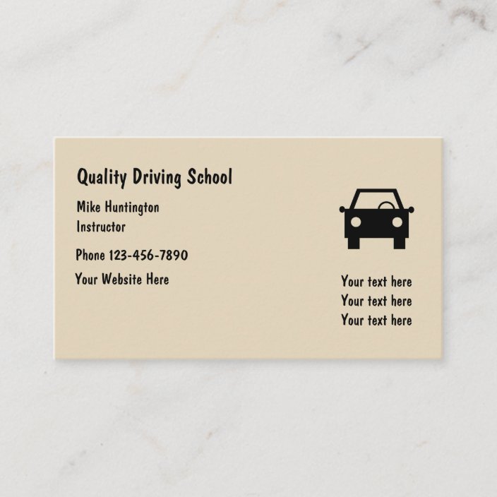 SImple Driving School Instructor Business Card | Zazzle.com