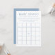 Simple Dusty Blue Baby Shower Baby Bingo Card | Zazzle