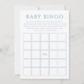 Simple Dusty Blue Baby Shower Baby Bingo Card | Zazzle