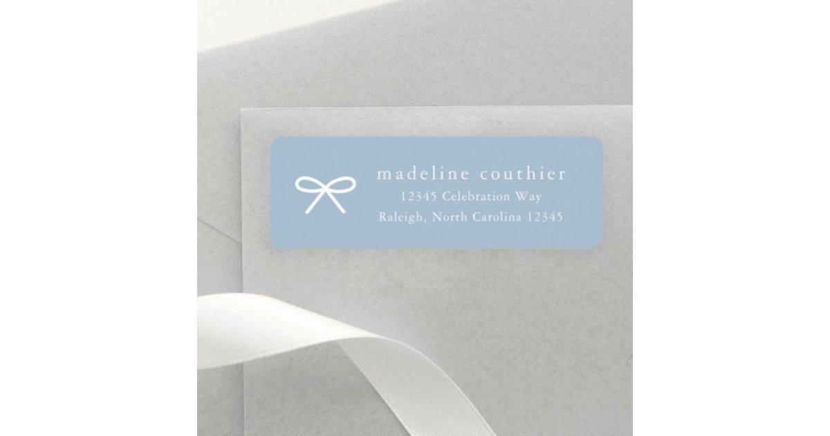 Simple Dusty Blue Baby Shower Return Address Label | Zazzle
