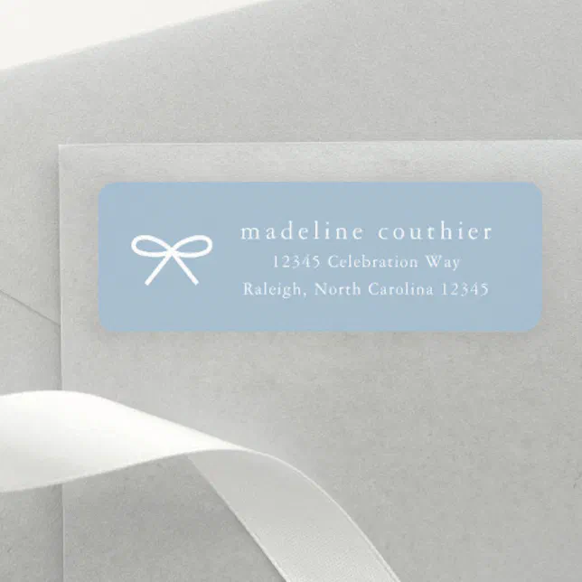 Simple Dusty Blue Baby Shower Return Address Label | Zazzle