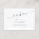 Simple Dusty Blue Calligraphy Script Reception Enclosure Card | Zazzle