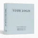 Simple Dusty Blue Minimal Business Logo Promotion 3 Ring Binder | Zazzle