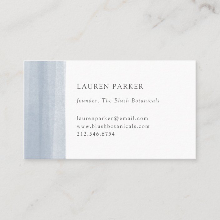 Simple Dusty Blue Watercolor Business Card | Zazzle