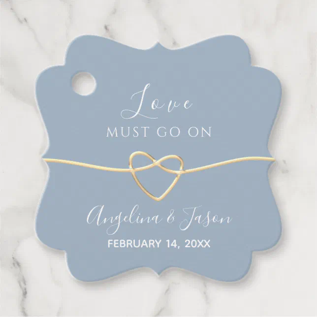 Simple Dusty Blue Wedding Favor Tags | Zazzle