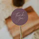 Simple Dusty Plum Calligraphy Script Thank You Classic Round Sticker ...