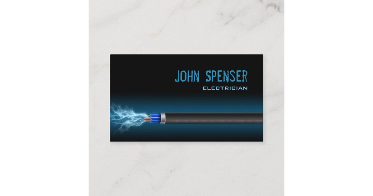Simple Electric Wire Electrician Business Card | Zazzle