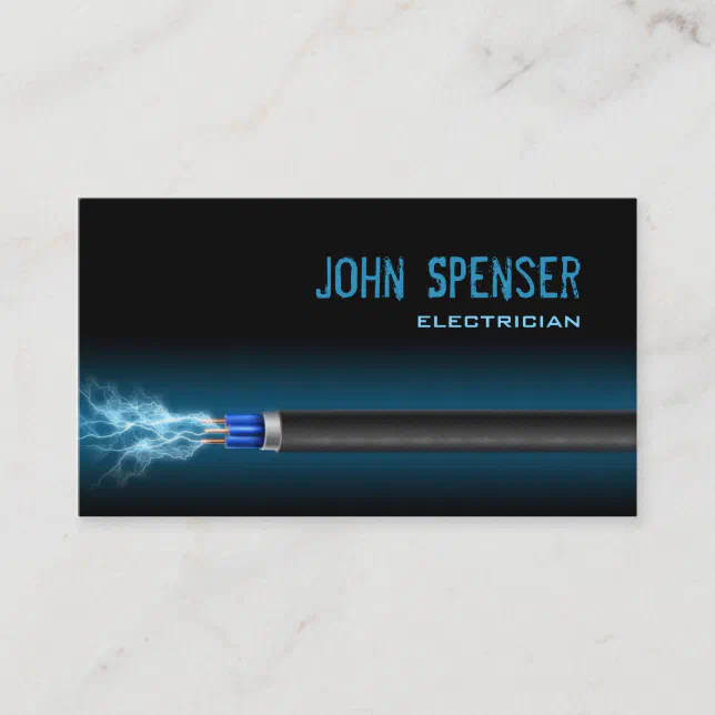 Simple Electric Wire Electrician Business Card | Zazzle