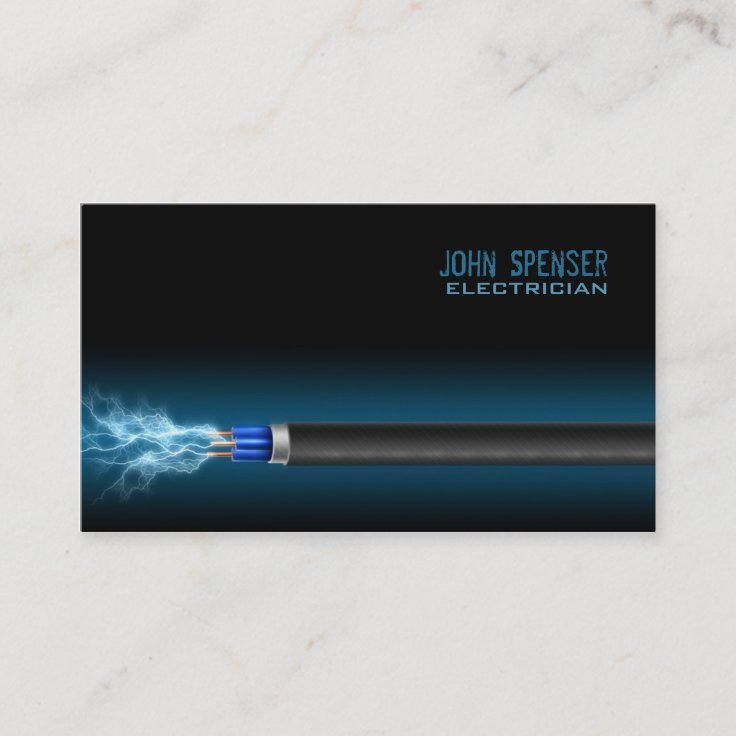 Simple Electric Wire Electrician Business Card | Zazzle