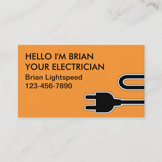 Simple Electrician Business Cards | Zazzle