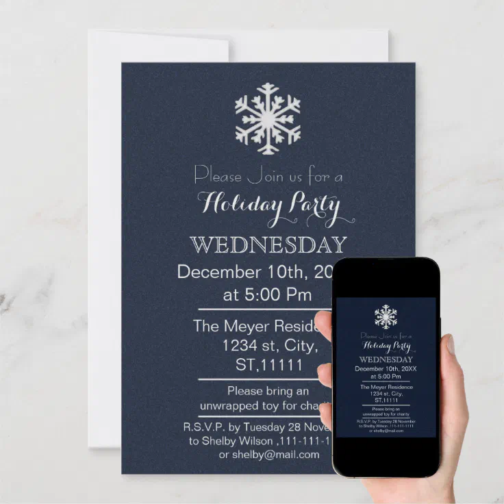 Simple Elegance Classy holiday party Invitation | Zazzle