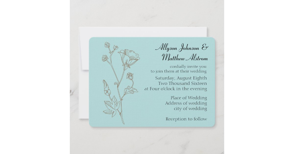 Simple Elegance Flower Wedding Invitation | Zazzle